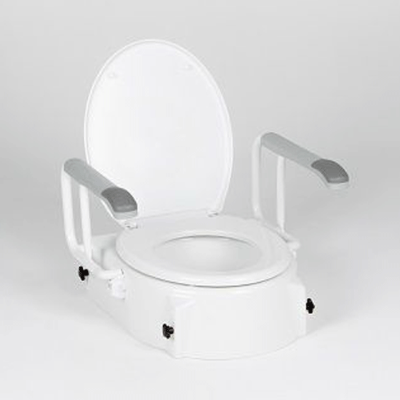 Raised Toilet Seat with Swing-Back Arms - Wide | Aidacare